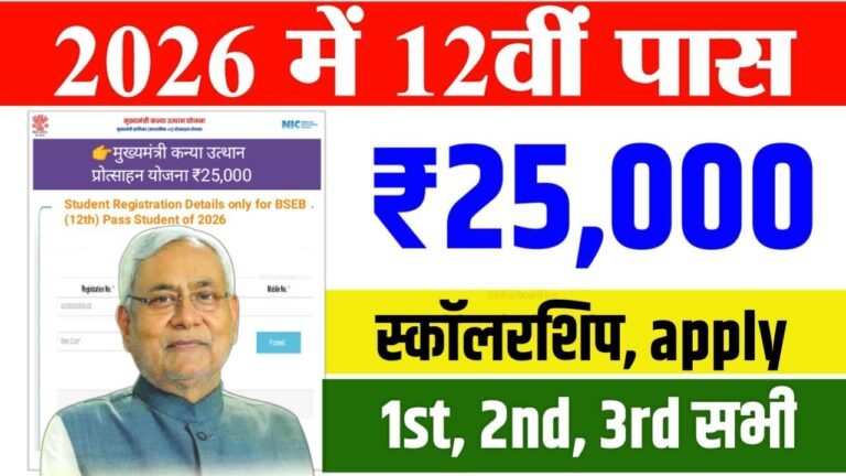 Bihar Board 12th Scholarship 2026 Apply: कक्षा 12वीं पास ₹25,000 ...