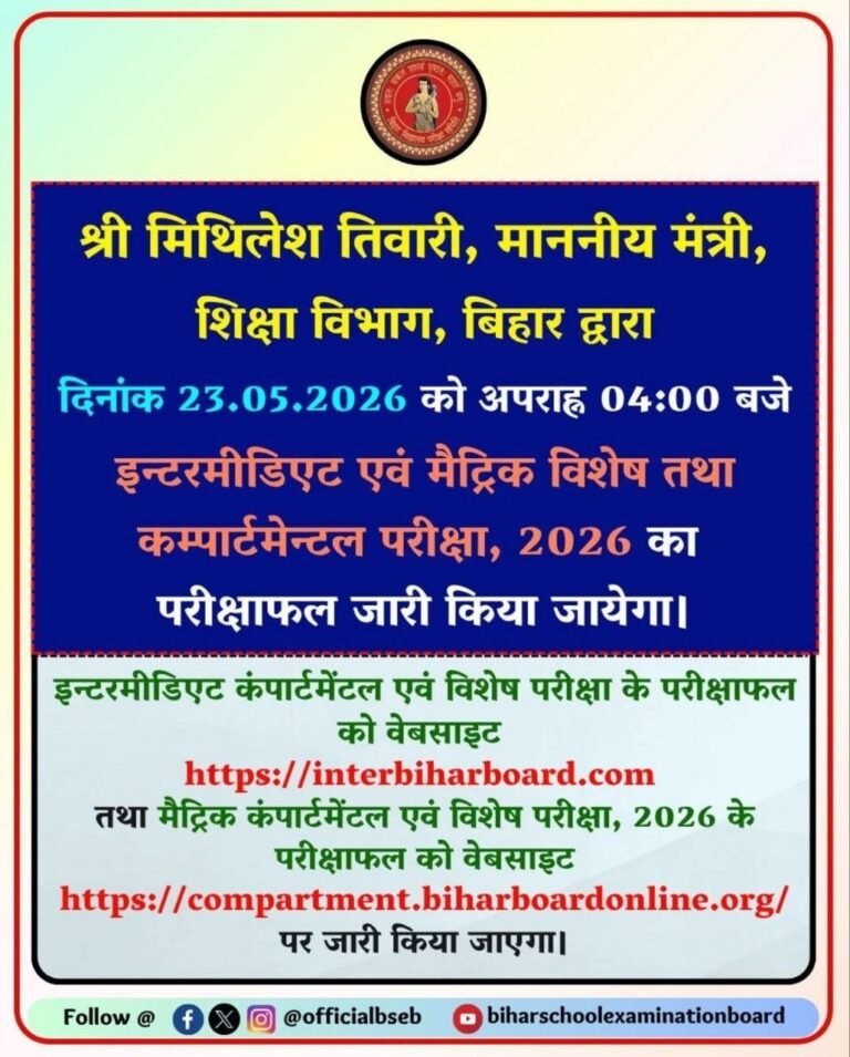 Bihar Board matric inter Compartment Result 2026: मैट्रिक इंटर ...
